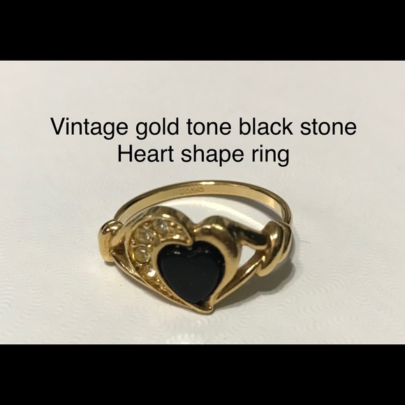 Avon | Jewelry | Vintage Avon Heart Shaped Black Stone Ring | Poshmark